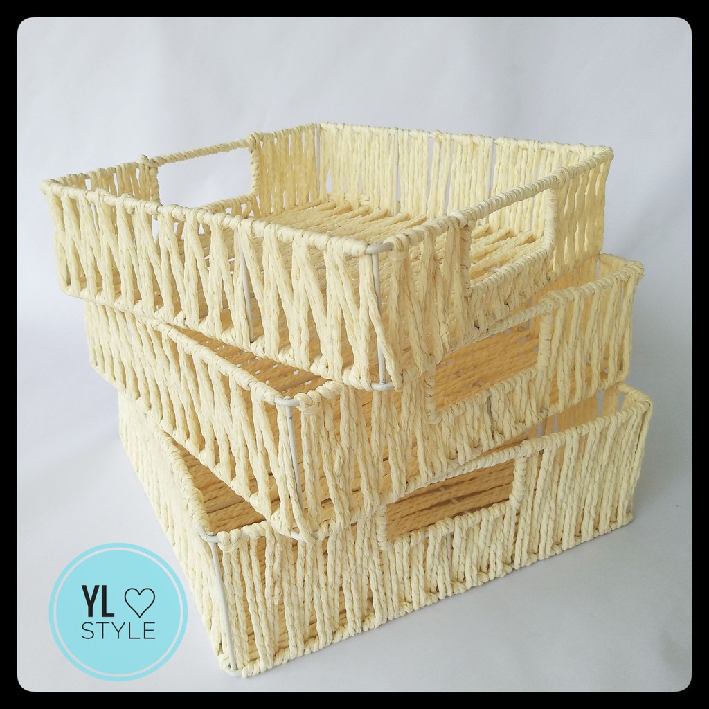 Handmade Square Woven Storage Baskets (3 Size) | Shopee Malaysia