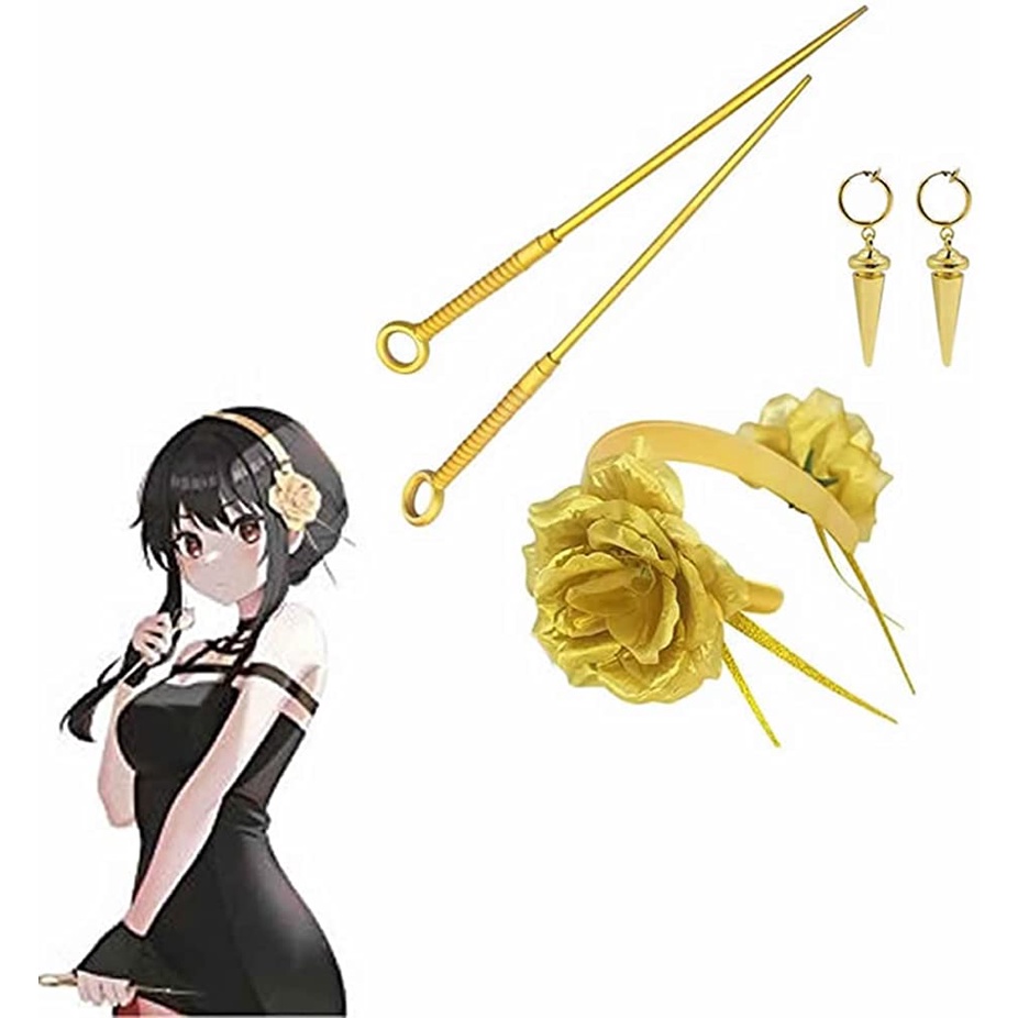 Anime Spy X Family Yor Forger Wig Cosplay Weapons Props Earrings ...