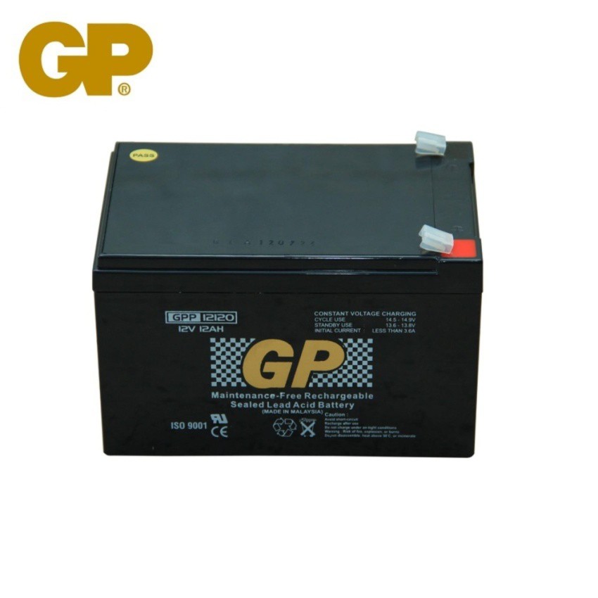 GENUINE GP 12V 12Ah Rechargeable Sealed Lead Acid Battery - GPP12120 ...