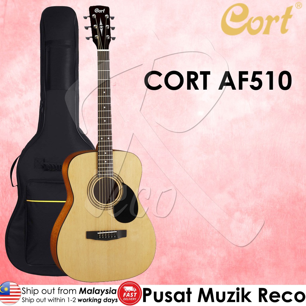 【LIMITED TIME OFFER】 Cort AF510 NS Folk Size Acoustic Guitar Natural ...