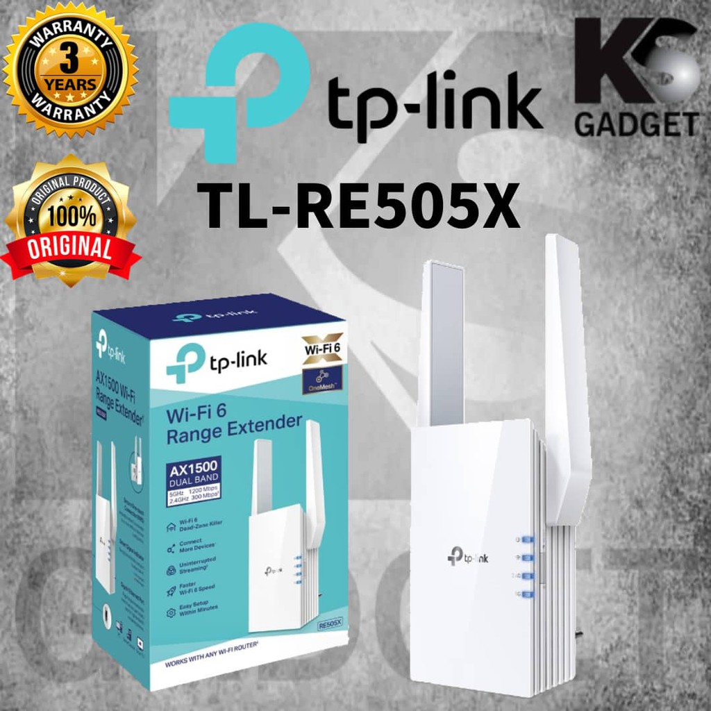 TP-LINK TL-RE505X / RE505X AX1500 Wi-Fi Range Extender OneMesh for TP-Link Archer AX10/AX20/AX50 ...