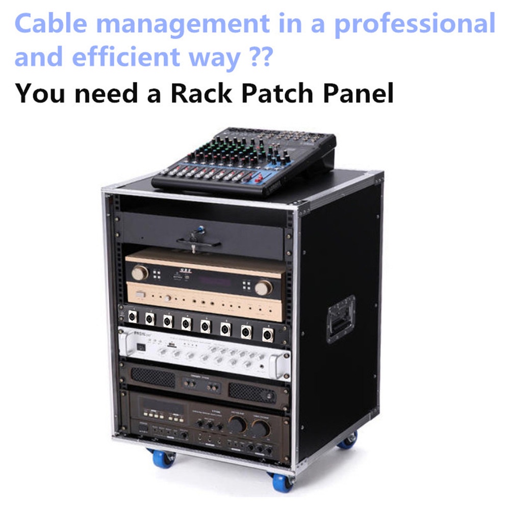 Rack Patch Panel 4 8 12 16 Way Channel 1U Flight Case Mount For XLR ...