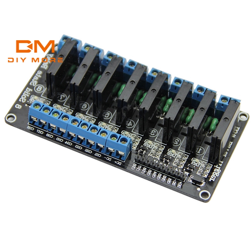 Diymore 5v 8 channel solid state relay module low level trigger ssr with fuse 250v arduino | BeeCost