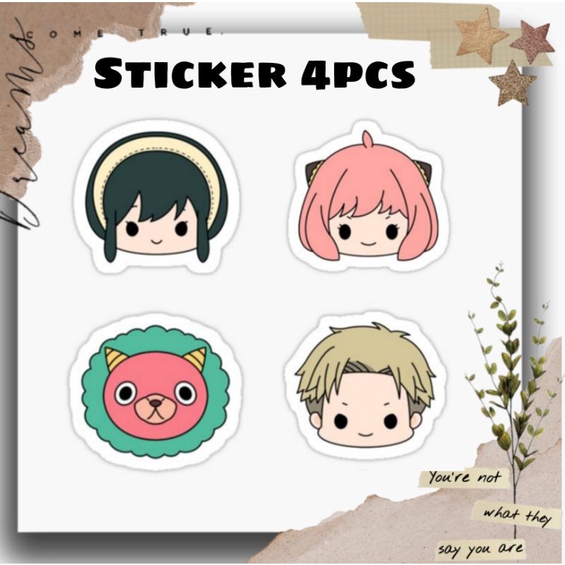 4pcs Sticker chibi Spy x Family glossy waterproof paper sticker ...