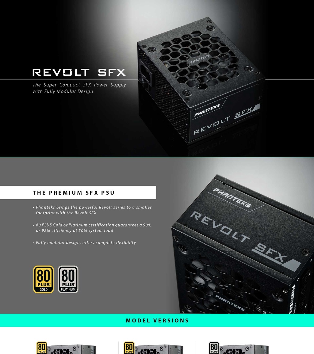 PHANTEKS Revolt SFX 80 Plus Gold/80 Plus Platinum Full Modular SFX Power Supply - Powered by ...