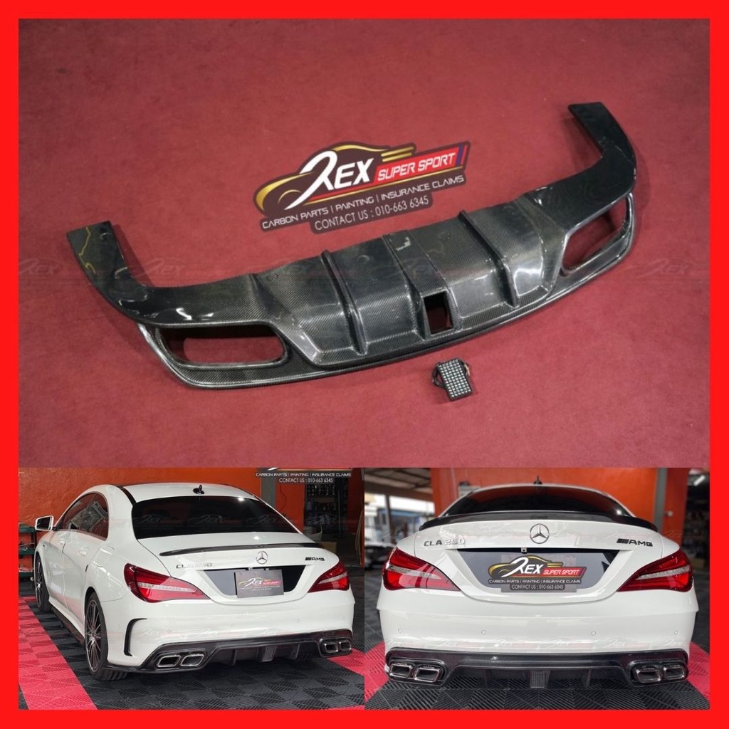 Mercedes CLA W117 180 200 250 45 AMG Rear Diffuser Revozport Belakang ...