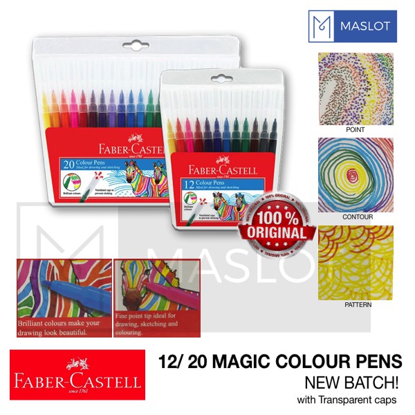 FABER CASTELL 12/20 Magic Colour Fiber Tip Pens (1543) | Shopee Malaysia