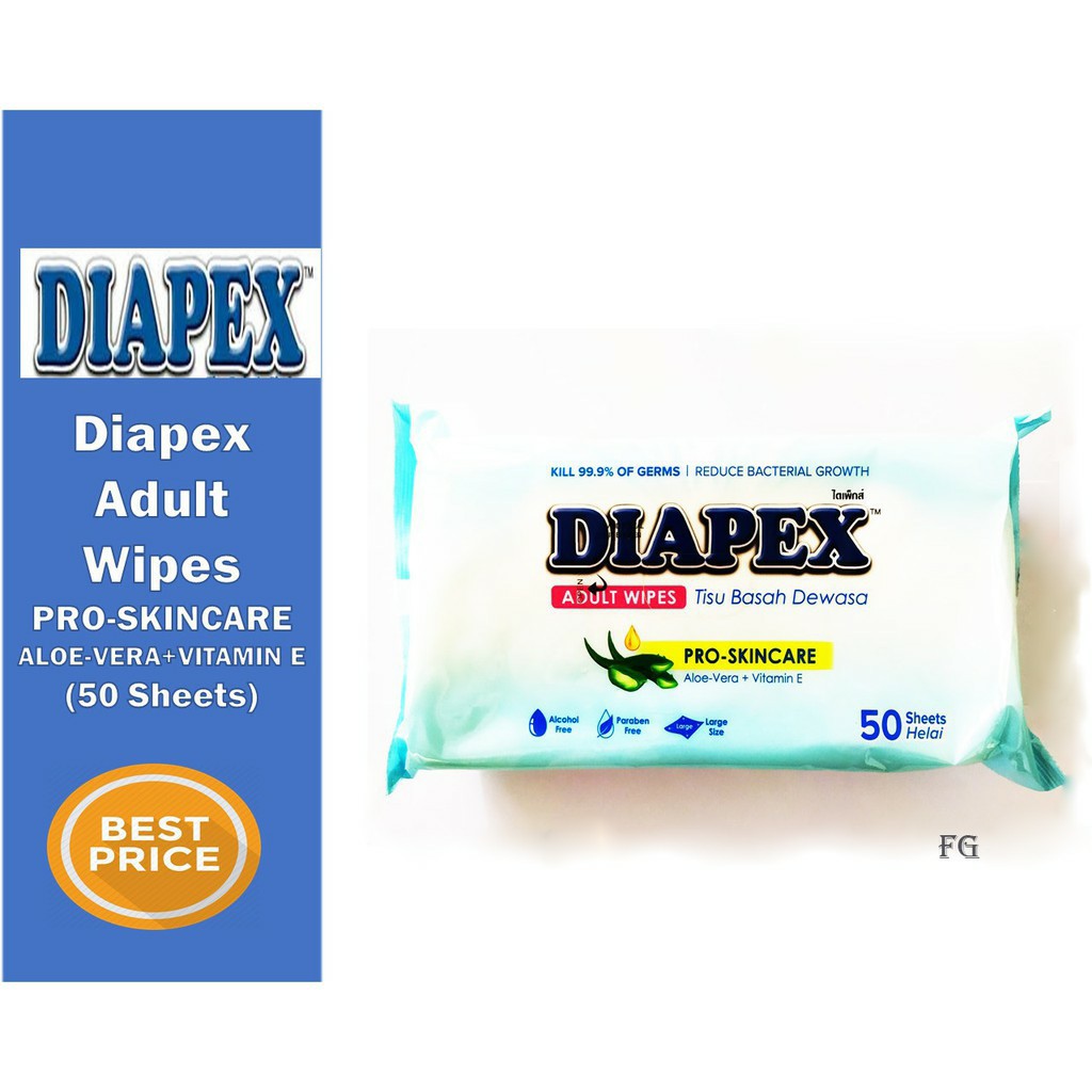 Diapex Adult Wipes 50 Sheets ( Fish Basah Dewasa ) | Shopee Malaysia