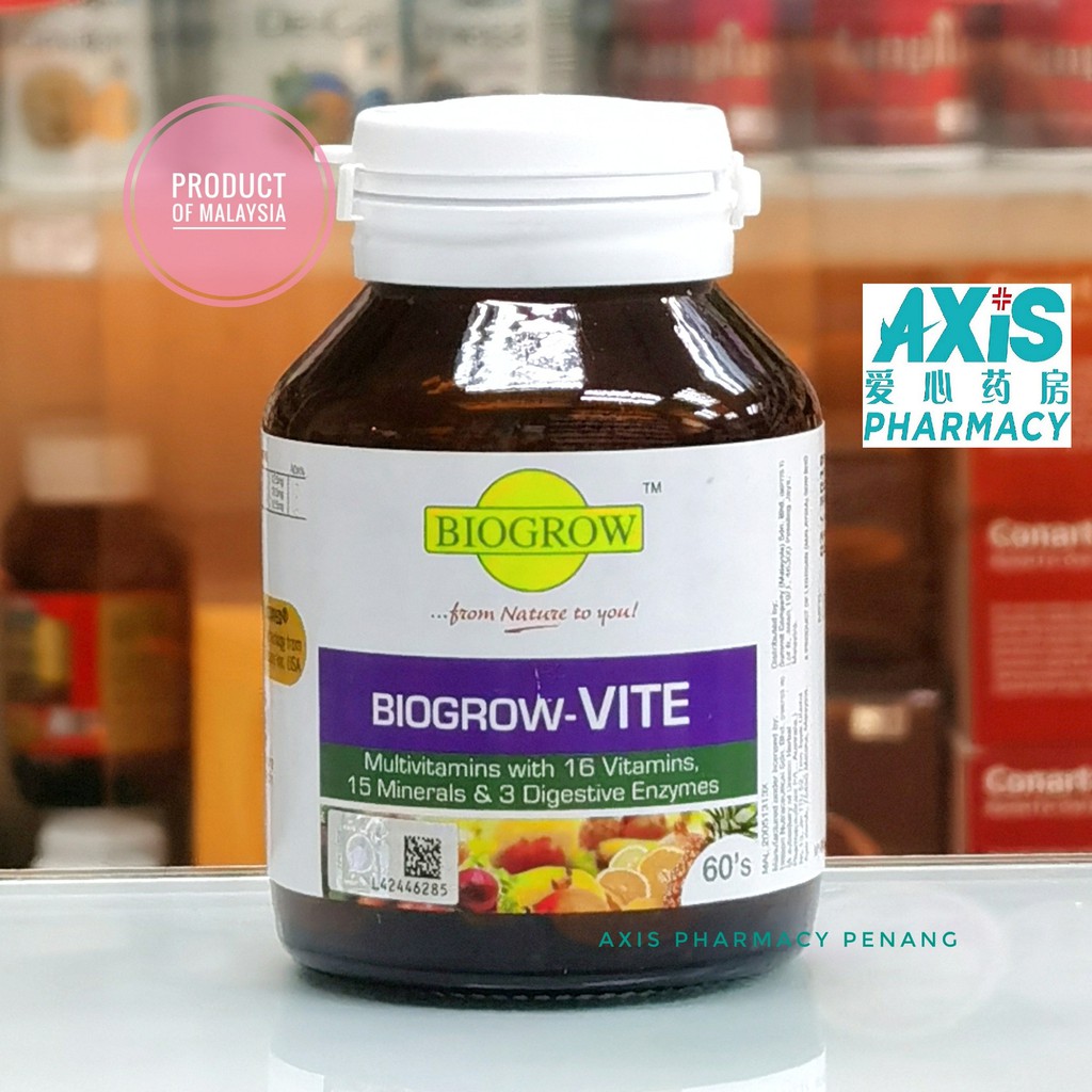 BIOGROW-VITE 60's Superfood Multivitamins with Enzymes Exp:02/2022 ...
