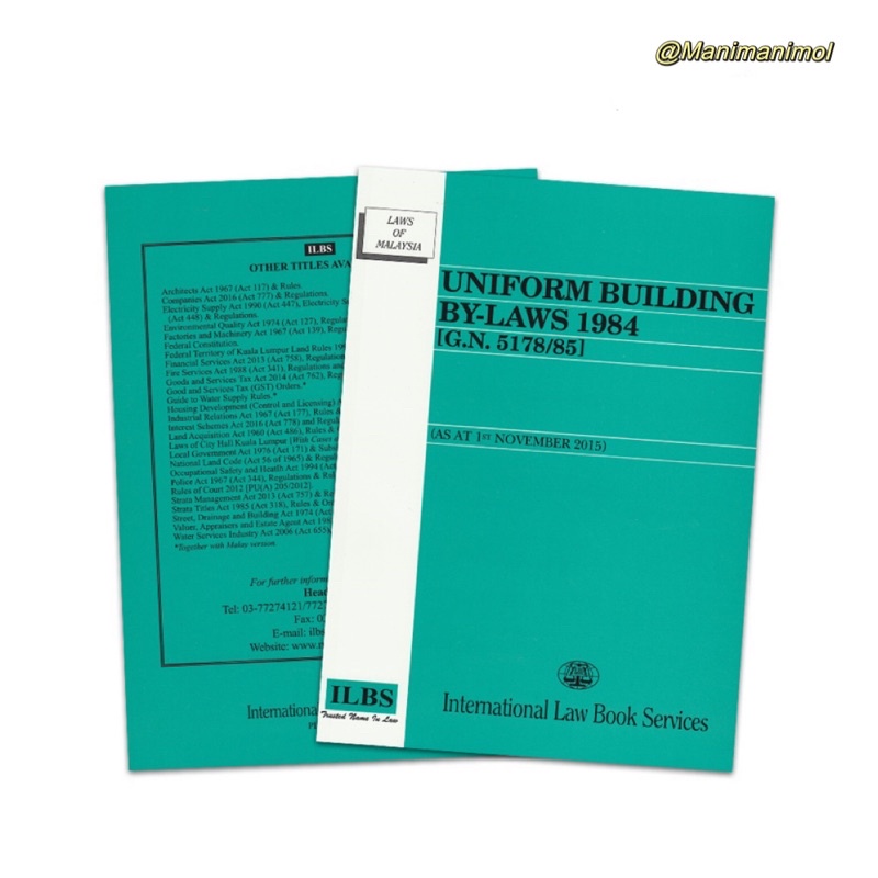 ILBS | Law Book | Uniform Building By Laws 1984 [G.N. 5178/85] | Shopee ...