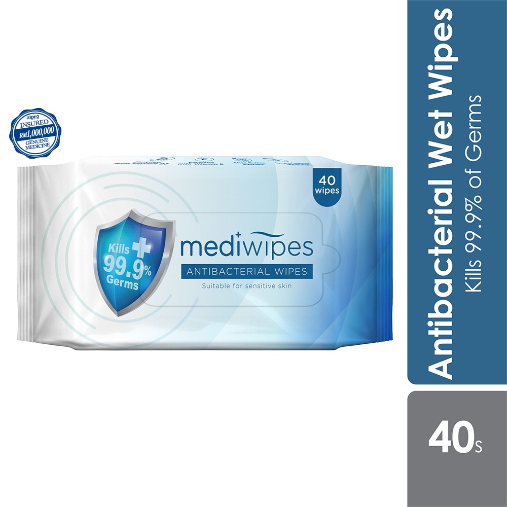 Alpro Pharmacy Exclusive- Mediwipes Antibacterial Wipes 40s | Shopee ...