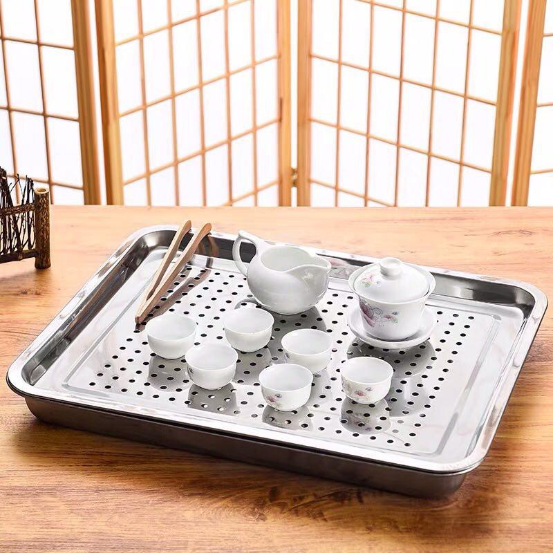 KM_ Rectangular Tray Stainless Steel with Drainer System / Cup Drainer ...