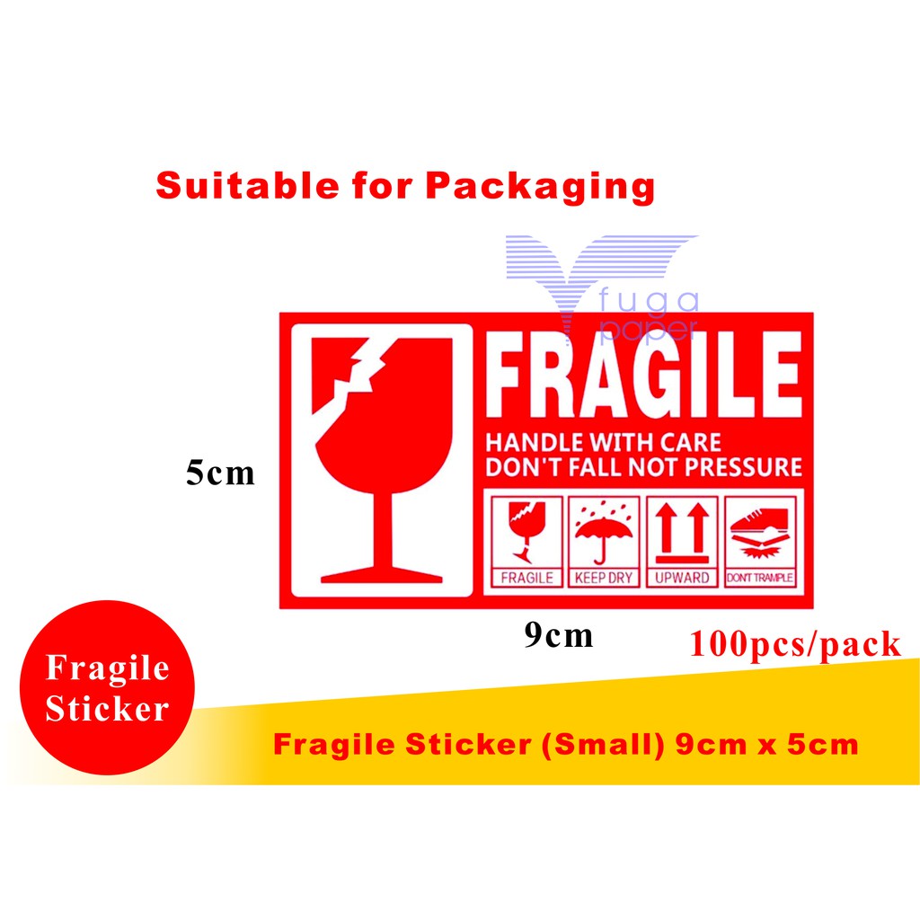 Fragile Sticker/Fragile/Sticker/Fragile Sticker 100pcs | Shopee Malaysia