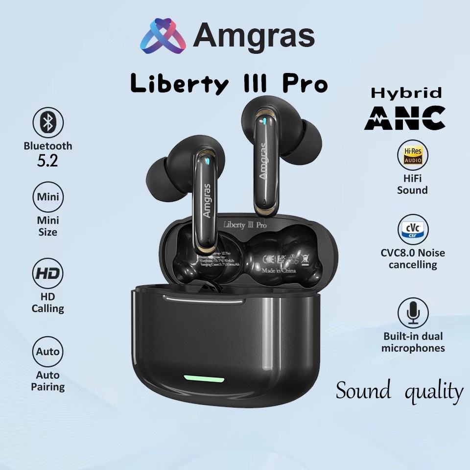 Amgras Liberty Ⅲ Pro Active Noise Cancelling Earbuds Bluetooth Earphone ...