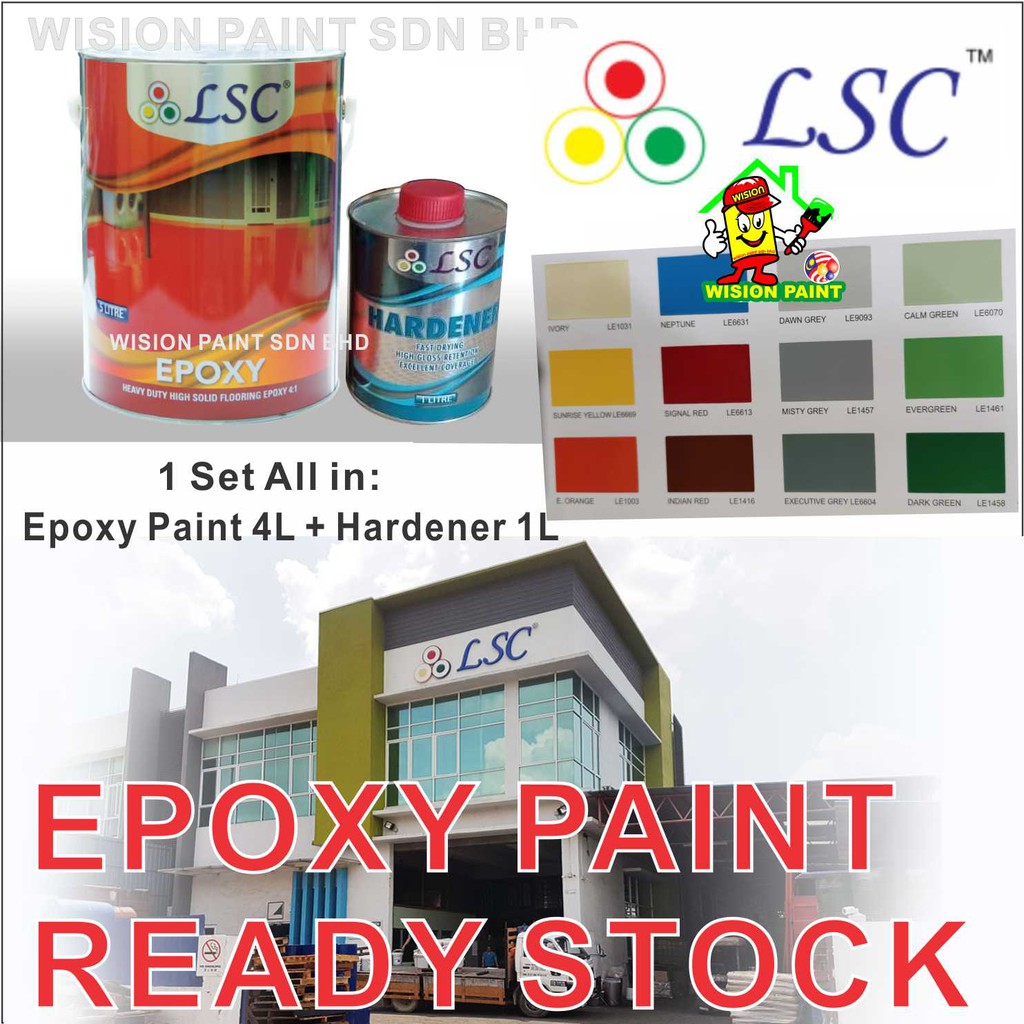 5 Liter LSC Two Pack Epoxy Floor Paint - 4 Liter + 1 Liter = 5L FLOOR ...