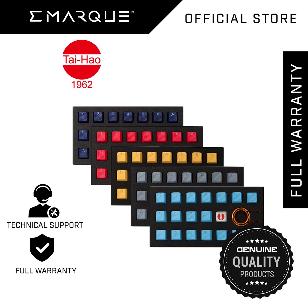 // Tai-Hao Rubber Gaming Backlit Keycaps 18 Keys - Neon Blue / Neon ...