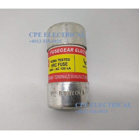 FUSEGEAR 100A HRC Fuse Link Cut Out Fuse | Shopee Malaysia