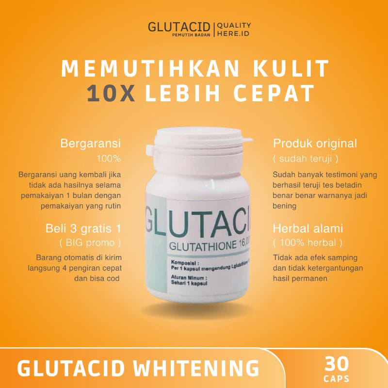 Glutacid 100% Guaranteed ORIGINAL WHITENING BOOSTER ORIGINAL 30 ...
