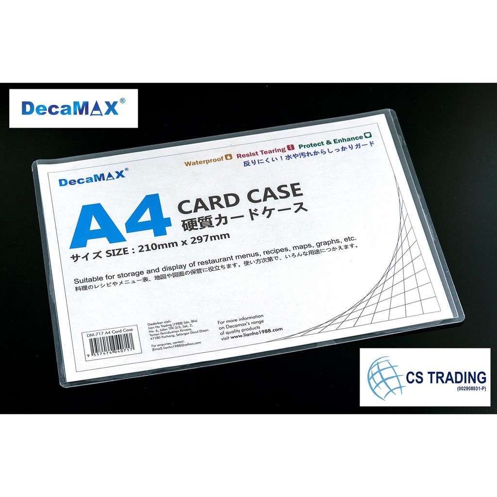 Decamax Hard PVC Clear Card Case A5 A4 A3 | Shopee Malaysia