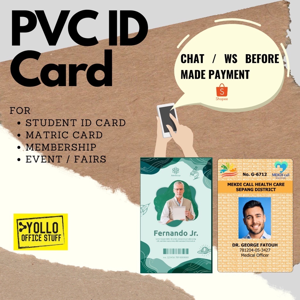 PVC ID card for membership, matric card, student card | Shopee Malaysia