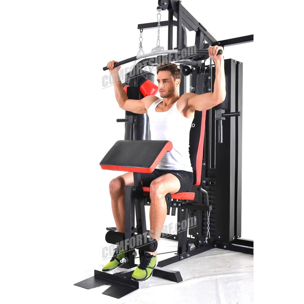 210KG / 463lbs Gym Fitness 3 Stack Multi Station Strength Smith Machine ...