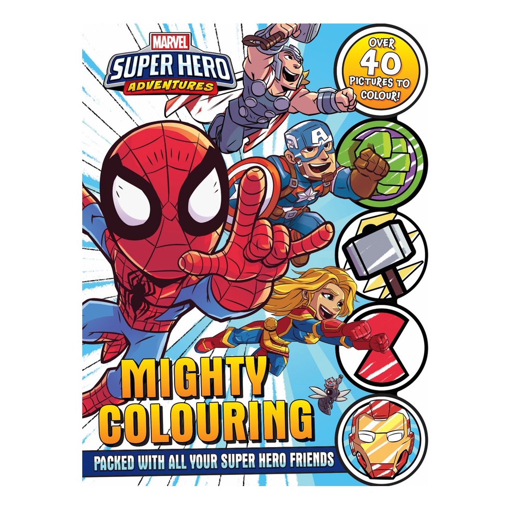 Marvel Super Hero Adventures Mighty Colouring Shaped Book For Kids to ...