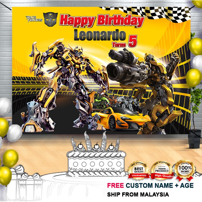 Birthday Banner / Birthday Backdrop / Hari Jadi - Transformers ...