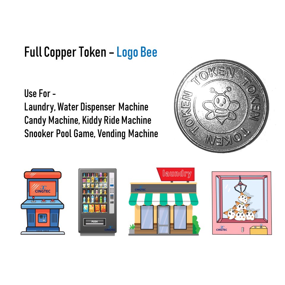 Token (Full Copper) - Laundry/Dobi,Vending Machine,Water Dispenser ...