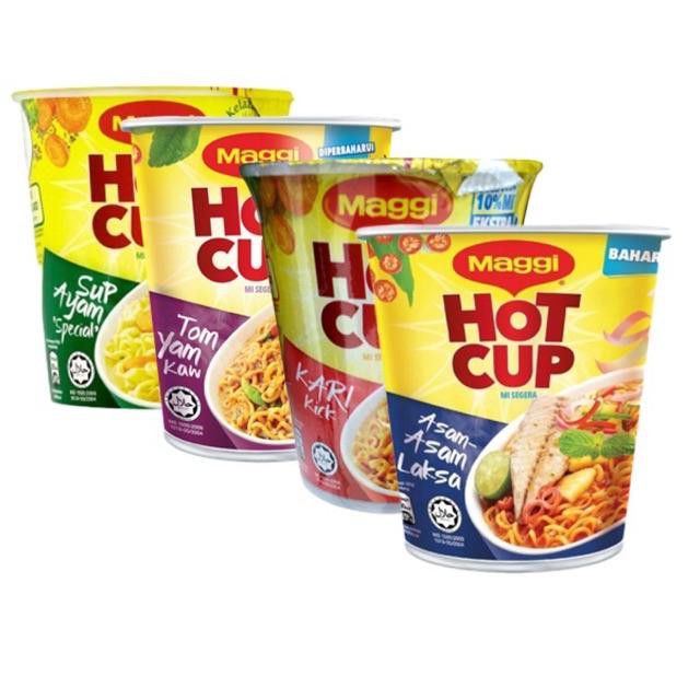 MAGGIE HOT CUP KARI, AYAM, TOMYAM, ASAM LAKSA | Shopee Malaysia