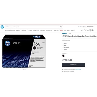 HP 16A - Q7516AC, Q7516A - LaserJet 5200, 5200L, 5200n, 5200tn, 5200dtn ...