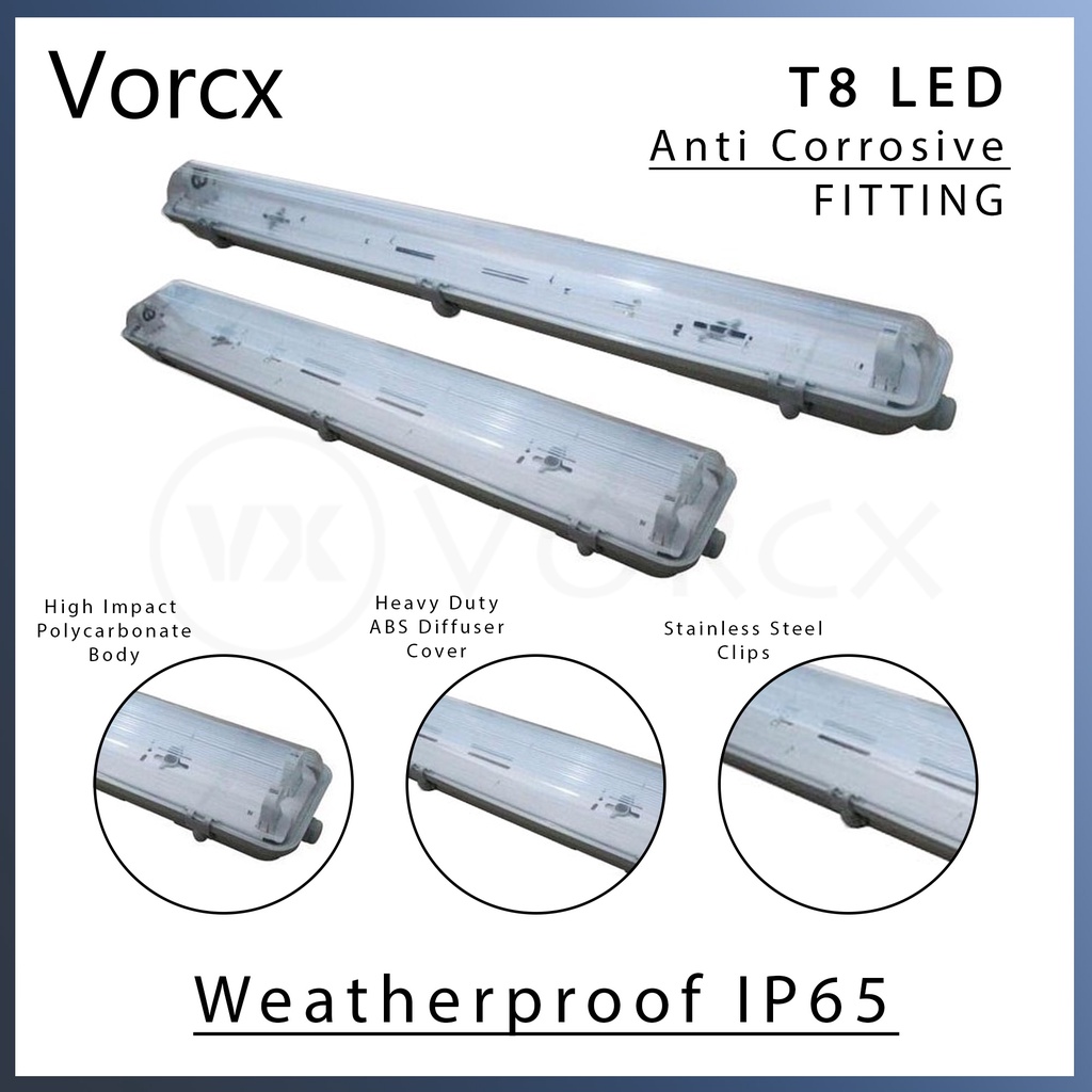 Premium Anti Corrosive T8 LED Weatherproof Fitting Polycarbonate Body ...
