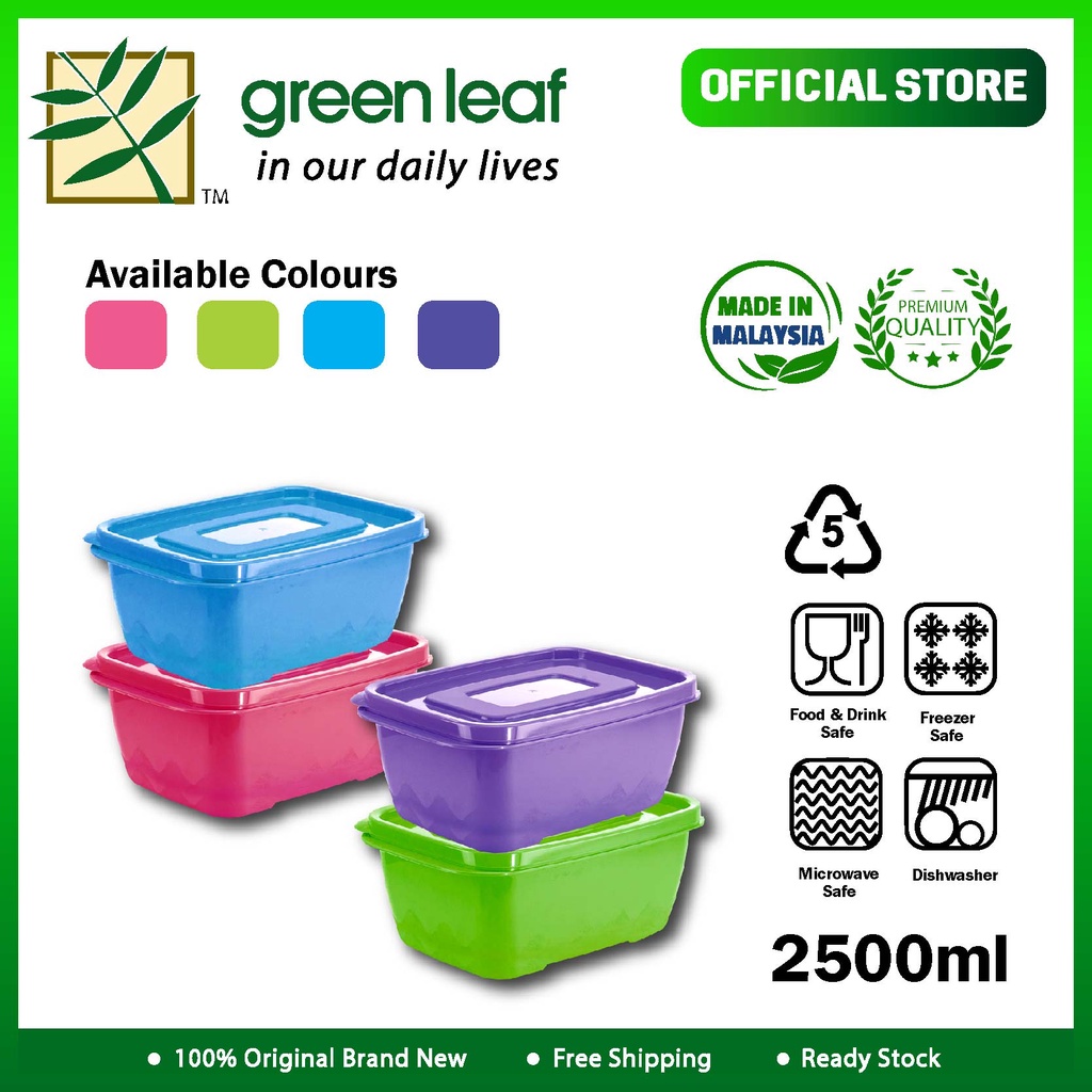 Greenleaf Food Container 2500ml (25cm x 16.6cm x 10cm) | Shopee Malaysia
