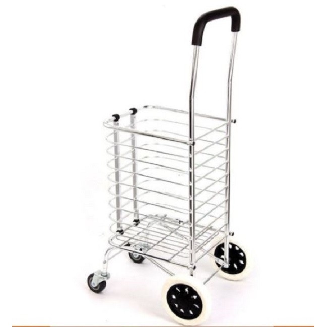 4 Wheel Aluminium Foldable Market Trolley Shopping Cart Grocery Carrier ...