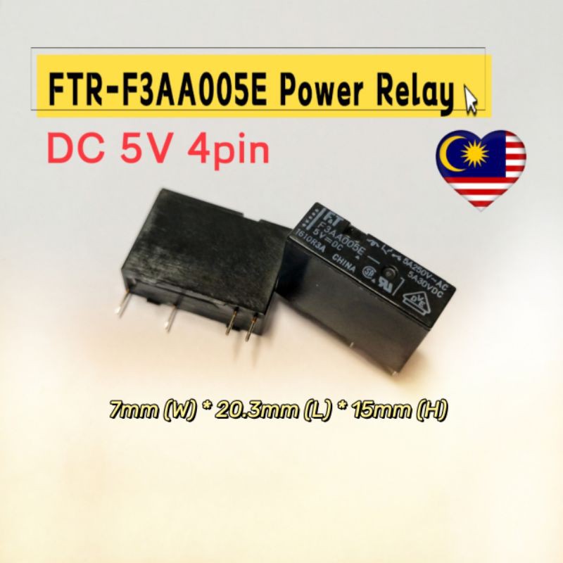 Relay FTR-F3AA005E 5VDC 4pin Power Relay DC5v 4pin F&T F3AA005E | Shopee Malaysia