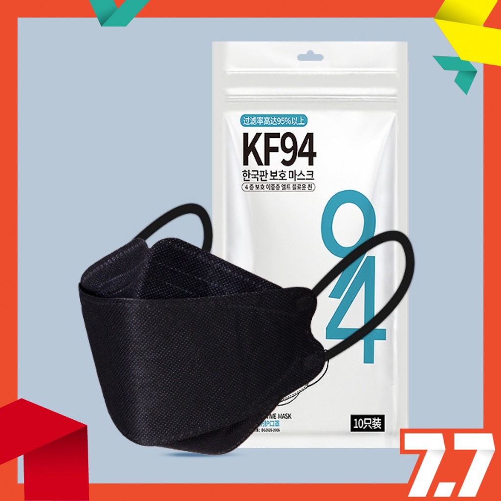 10 Pcs KF94 Bundle Pack Protective Mask Fish Mouth 4 Layer Face Mask ...