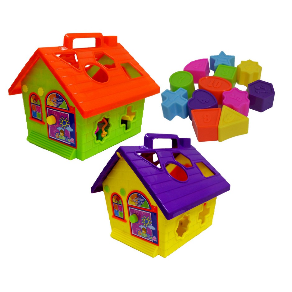 Kids Toy House Geometric Multi Shape Sorter Puzzle Block Learning ...