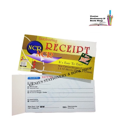 Standard 4'' X 7 Numbering NCR Official Receipt Book 2 x 50 sheets ...