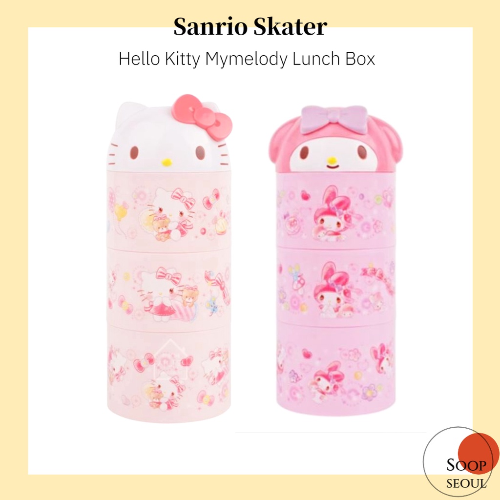 Sanrio Skater Original 3-tier Lunch Box / Hellokitty Mymelody / Sanrioitem Children's Kids Lunch ...