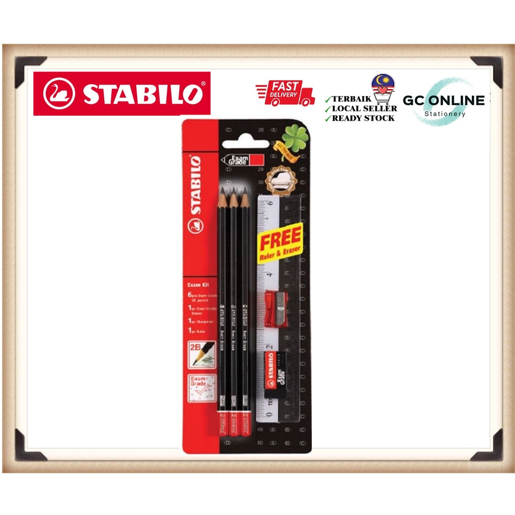 Stabilo Exam Grade 2B Pencil 6 pcs Blister Pack 288BL6S1-Per Pack ...