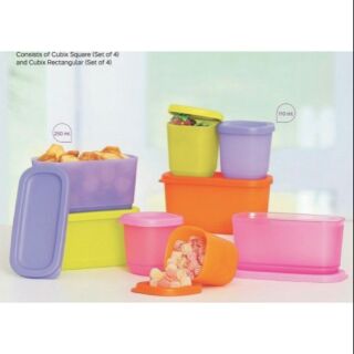 Tupperware Cubix Set / Petit / Square Round / Cube | Shopee Malaysia