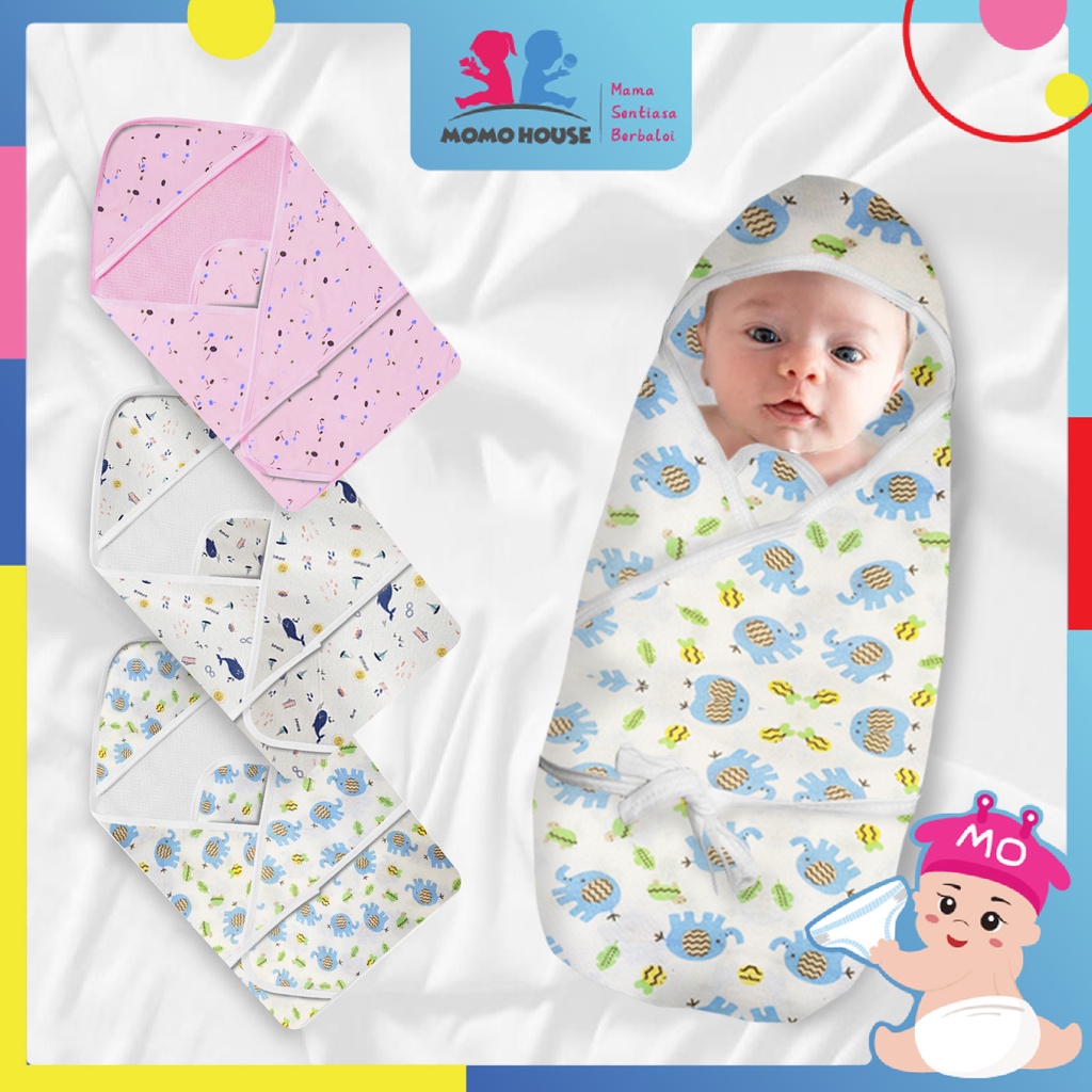 Baby Swaddle Newborn Hooded Wrap Cotton Swaddle Blanket Baby Bedung ...