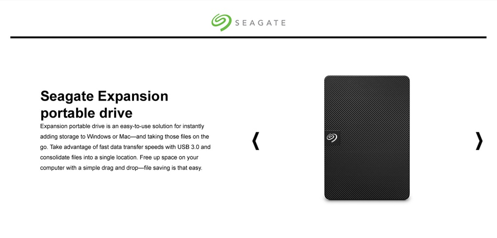 Seagate Expansion Portable External Hard Disk HDD Hard Drive USB 3.0 ...