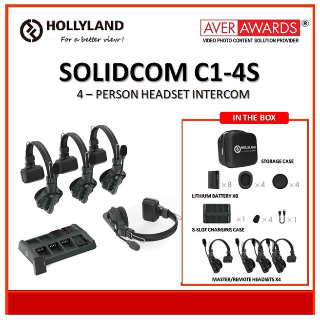Hollyland Solidcom C1-4S Full-Duplex Wireless DECT Intercom System with ...