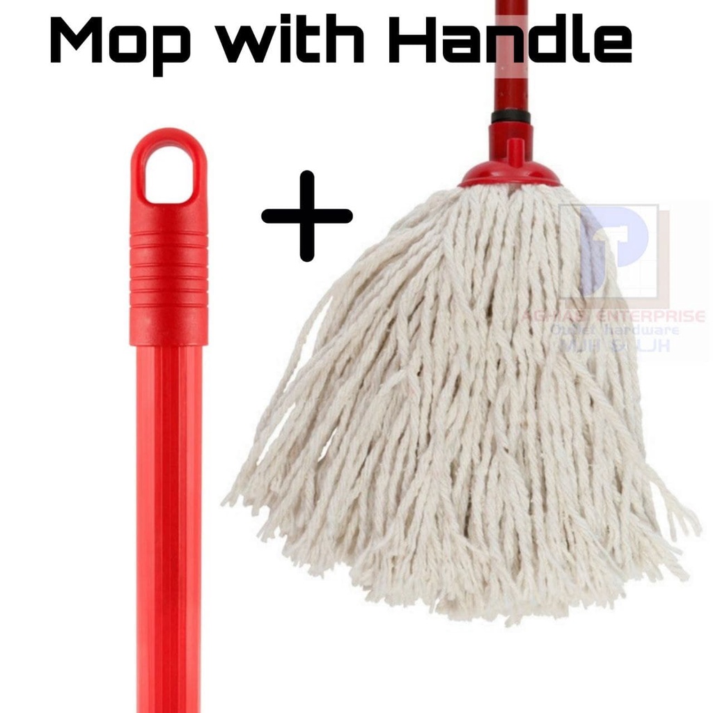 Mop Lantai/Cotton Mop/Classic Mop with wood handle | Shopee Malaysia