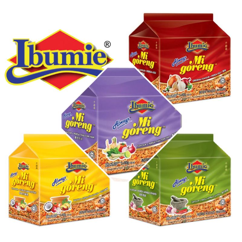 IBUMIE Always Mi Goreng / Mee Goreng (Asli/ Thai Tomyum/ Kari Kapitan ...