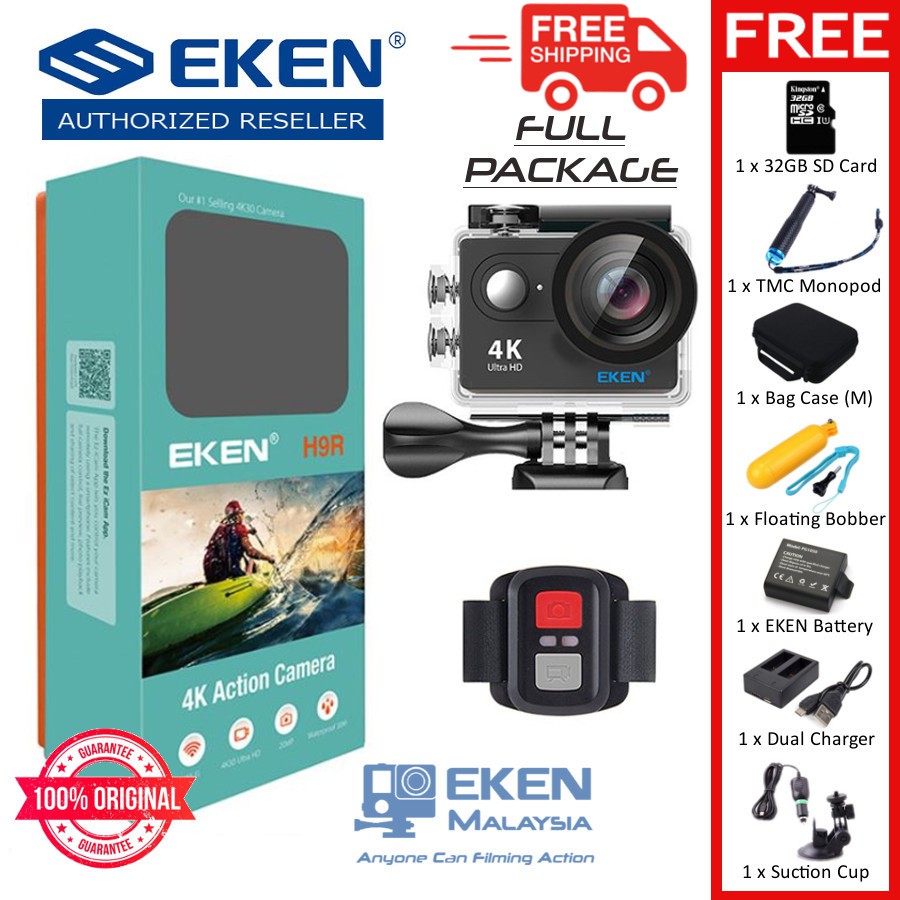 💯% ORIGINAL 🔥HOT SELLING 🇲🇾 FREE SHIPPING EKEN H9R 20MP 4K Ultra HD 2 ...
