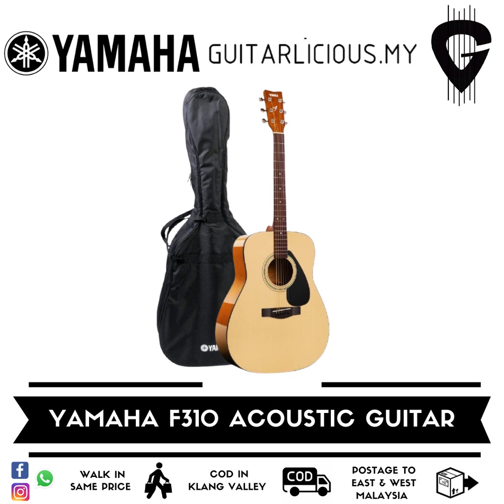 YAMAHA F310 Acoustic Guitar with FREE Gig Bag (F310) (EBGDAE) Free bag ...