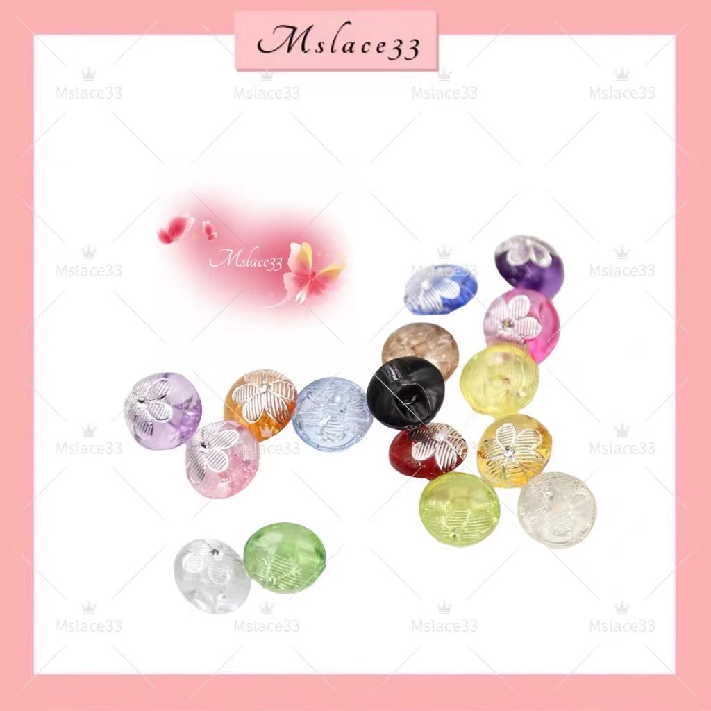 36pcs Butang Baju Kurung Acryclic / Butang Bunga/Butang Krystal/ Button ...