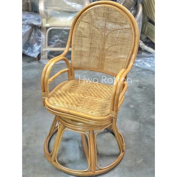 360°Rattan rotate chair / Kerusi pusing rotan webbing kerusi anyaman ...