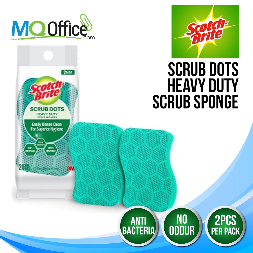 3M Scotch Brite Scrub Dots Heavy Duty Scrub Sponge (1pc / 2 Pc Pack ...